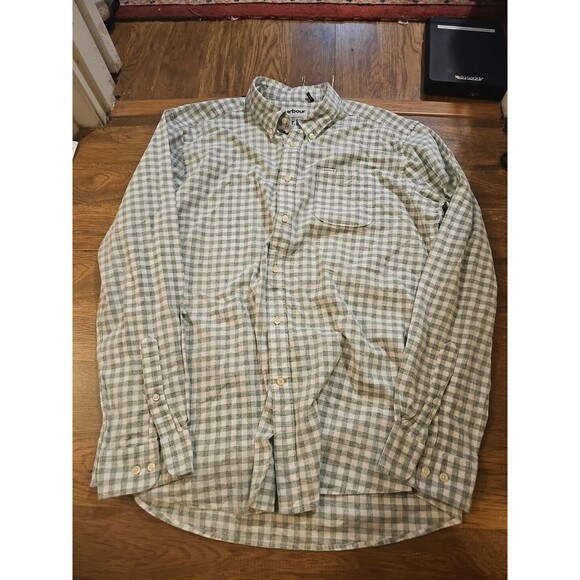 Barbour | Shirts | Barbour Shirt Mens Large Green Grid Check Plaid ...